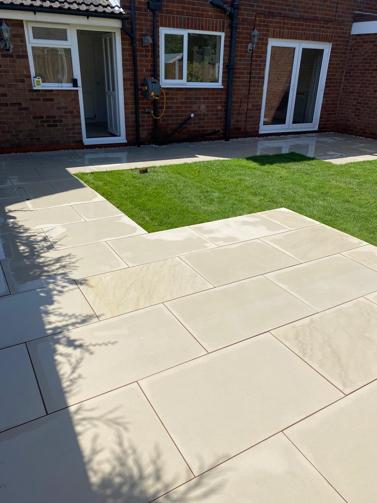 Mint Smooth Indian Sandstone 900 x 600 Paving Slabs – Paving Shopper
