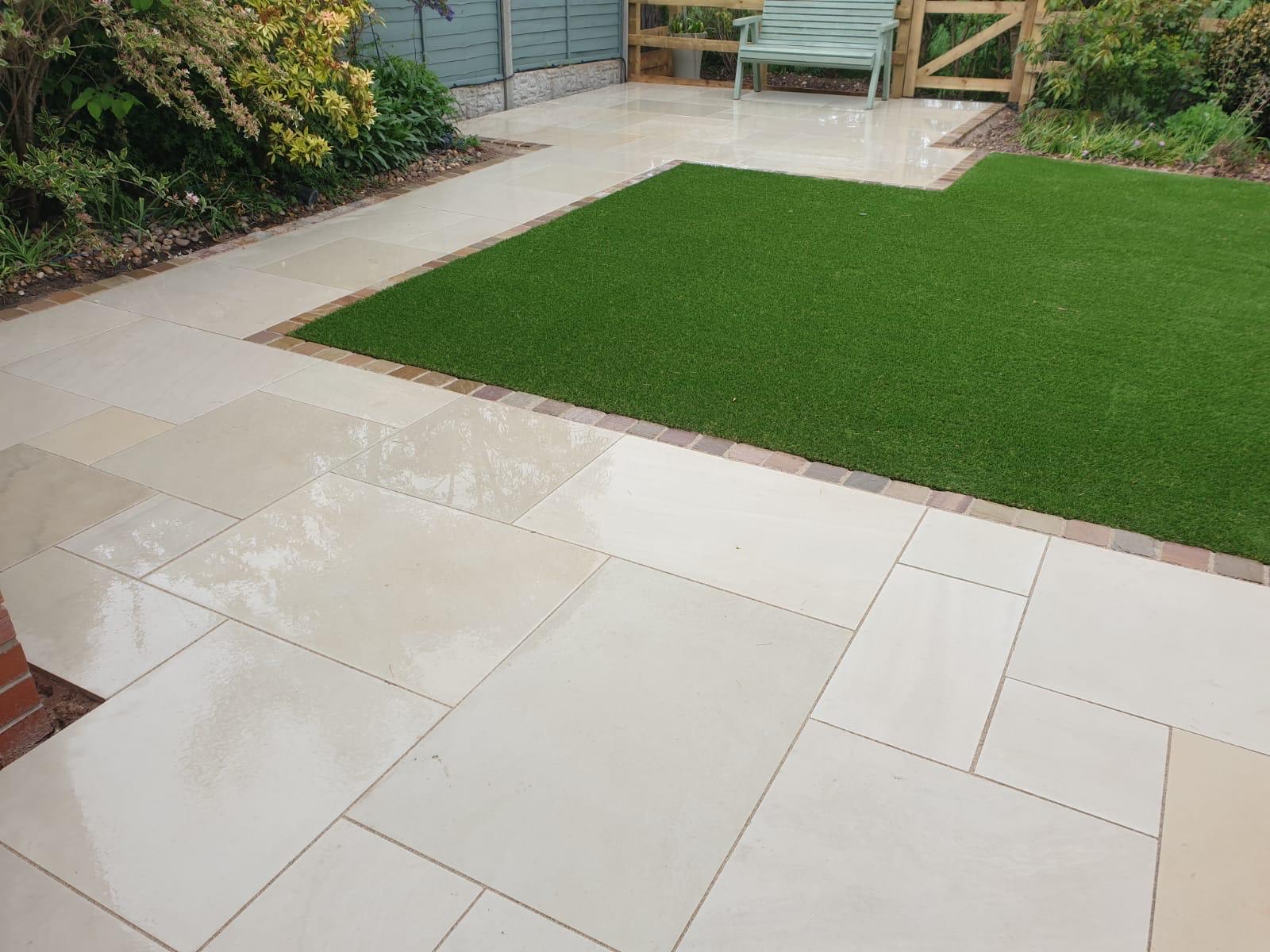 Mint Smooth Indian Sandstone 900 x 600 Paving Slabs – Paving Shopper